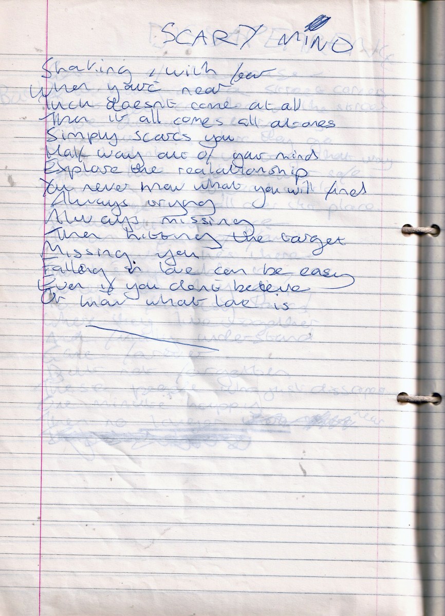 Scary Mind – Written Tuesday 15th February 1994 and October 1994 (Aged ...