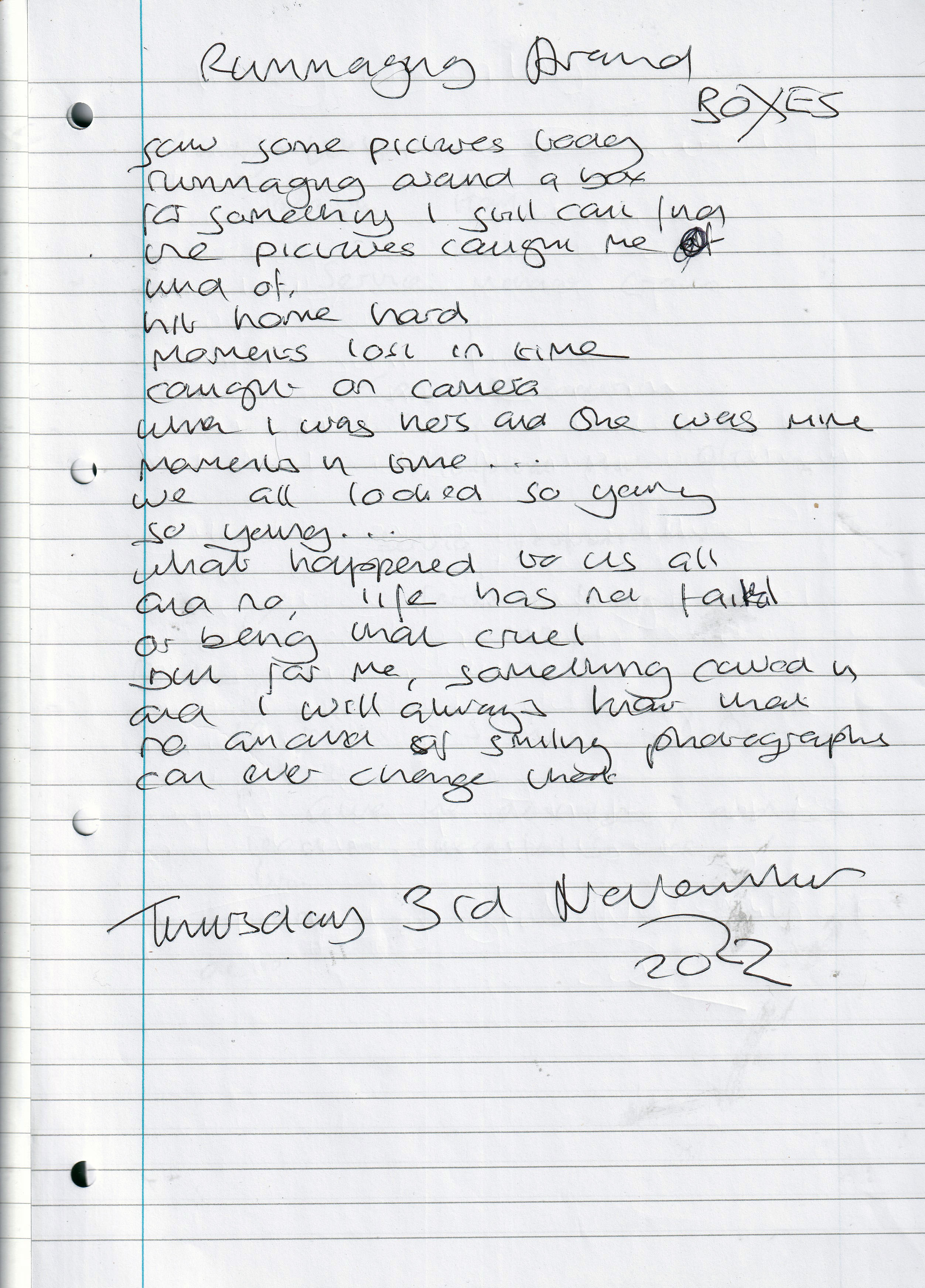 Rummaging Around Boxes – Written Thursday 3rd November 2022 (Aged 47 ...