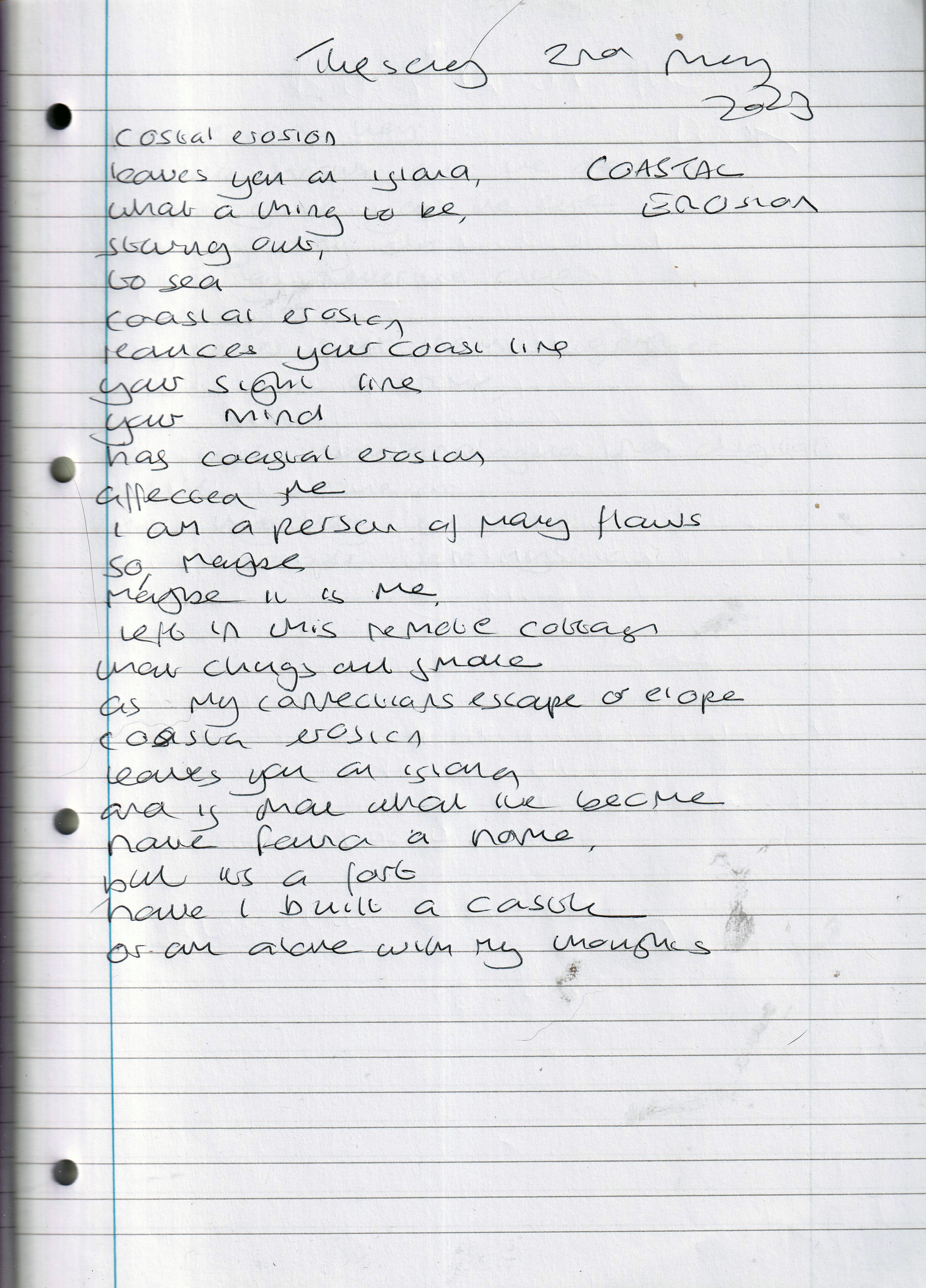 Coastal Erosion – Written Tuesday 2nd May 2023 (Aged 48) – The Boy ...