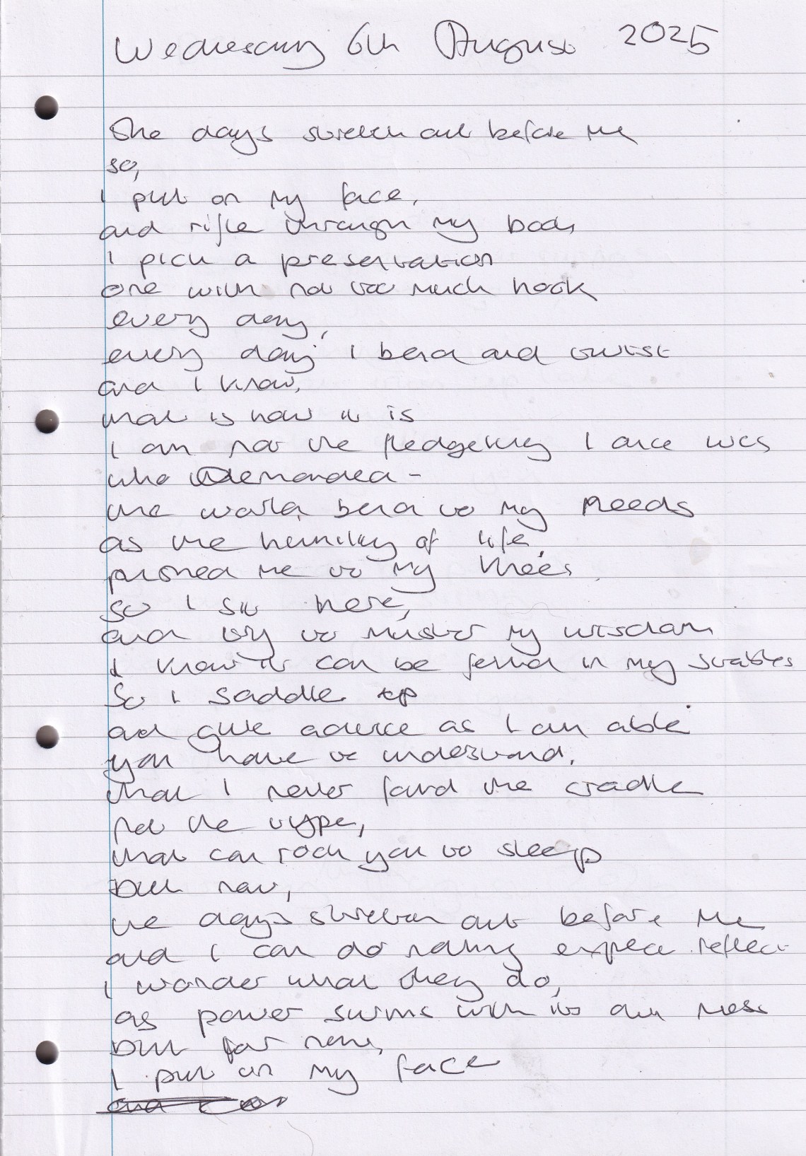 Stretch – Written Wednesday 6th August 2025 (Aged 50) – The Boy Behind ...